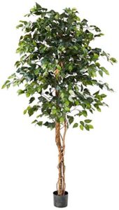 nearly natural 6ft. ficus artificial trees, 72in, green