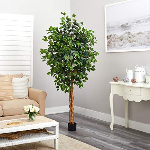 Nearly Natural 6ft. Ficus Artificial Trees, 72in, Green