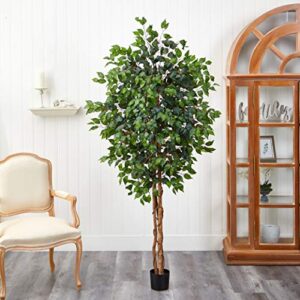 Nearly Natural 6ft. Ficus Artificial Trees, 72in, Green