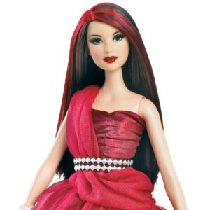 Barbie All Dolled Up STARDOLL Brunette Doll Red Dress - Mix and Match Trendy, Original Fashions and Accessories