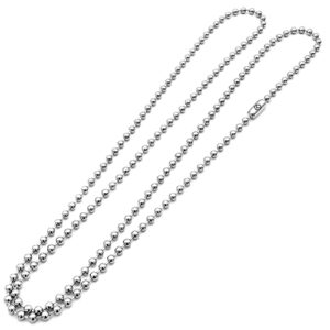 VENICEBEE Best Stainless Steel Ball Chain Medical Grade 316L Surgical Metal Long Dog-Tag ID Military Necklace 28" INCHES 2.4MM Wide Resizable Standard Chain 28 inch + Pouch HYPOALLERGENIC LEAD-FREE