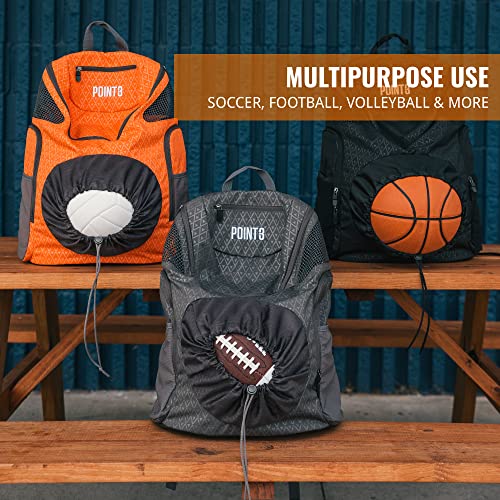 POINT3 POINT3 Basketball Backpack Road Trip 2.0, Bag with Drawstring for Soccer, Volleyball & More, Compartments for Shoes, Water, & Clothes, Water Resistant Equipment Bag, Unisex Sports Backpack - Red