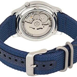 Men's SNK807 SEIKO 5 Automatic Stainless Steel Watch with Blue Canvas Band