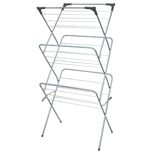 Home Basics Metal Rack for Hanging (Silver) Clothes Dryer, 3-Tier [Misc.], Grey