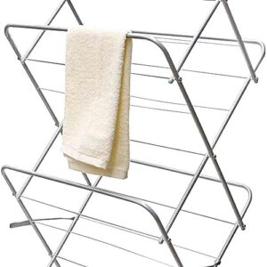 Home Basics Metal Rack for Hanging (Silver) Clothes Dryer, 3-Tier [Misc.], Grey