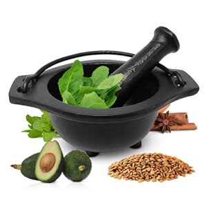 Cast Iron Cauldron Mortar and Pestle Set