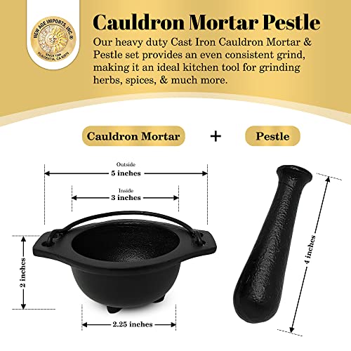 Cast Iron Cauldron Mortar and Pestle Set