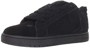 dc mens court graffik casual skate shoe, black/black/black, 9.5 us