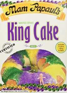 mam papaul's mardi gras king cake kit with praline filling, 18 servings - 28.5 ounce