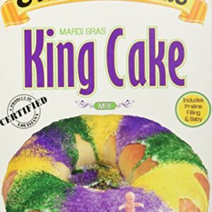 Mam Papaul's Mardi Gras King Cake Kit with Praline Filling, 18 Servings - 28.5 ounce