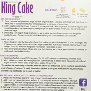 Mam Papaul's Mardi Gras King Cake Kit with Praline Filling, 18 Servings - 28.5 ounce