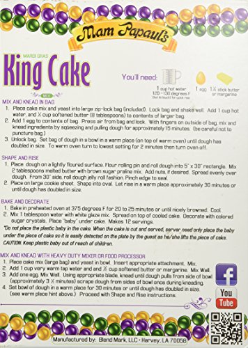 Mam Papaul's Mardi Gras King Cake Kit with Praline Filling, 18 Servings - 28.5 ounce