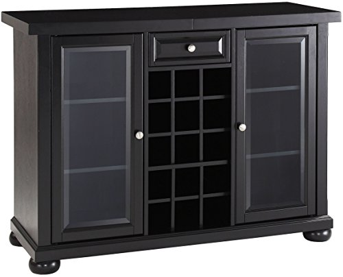 Crosley Furniture Alexandria Sliding Top Bar Cabinet - Black