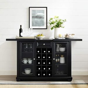 Crosley Furniture Alexandria Sliding Top Bar Cabinet - Black