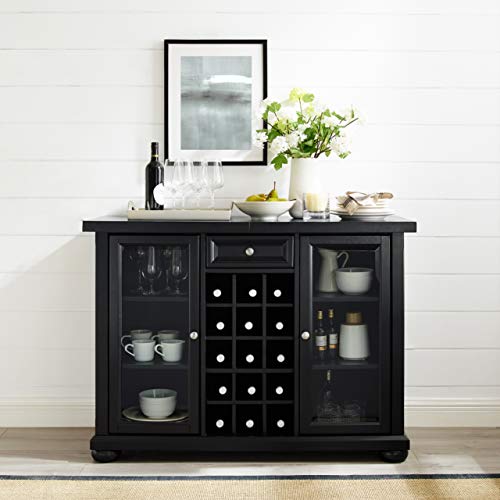 Crosley Furniture Alexandria Sliding Top Bar Cabinet - Black