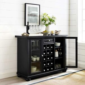 Crosley Furniture Alexandria Sliding Top Bar Cabinet - Black