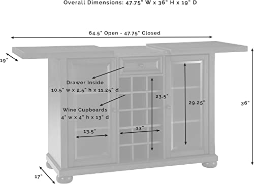 Crosley Furniture Alexandria Sliding Top Bar Cabinet - Black