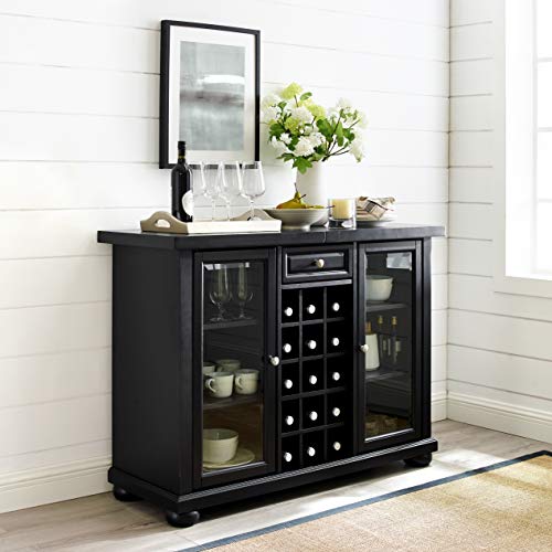 Crosley Furniture Alexandria Sliding Top Bar Cabinet - Black