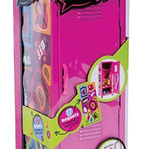 Schylling Girls Talk Pink Mini Locker - 11.25" Decorative Metal Storage Locker with 17 Mix-and-Match Magnets, Lock, and Keys - Ages 4-12