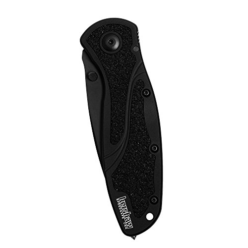 Kershaw Glassbreaker Blur Pocketknife, 3.4" Sandvik 14C28N Stainless Steel Recurved Serrated Blade, assisted opening EDC, Emergency Tool