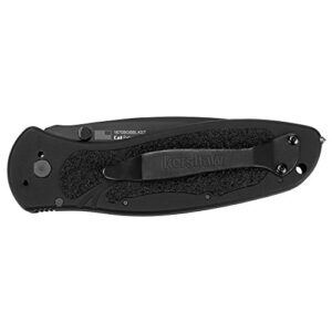 Kershaw Glassbreaker Blur Pocketknife, 3.4" Sandvik 14C28N Stainless Steel Recurved Serrated Blade, assisted opening EDC, Emergency Tool