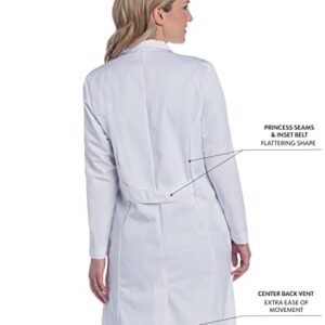 Landau womens Landau Relaxed Fit 5-pocket 4-button Full-length for Women 3153 Medical Lab Coat, White Twill, 8 US