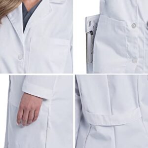 Landau womens Landau Relaxed Fit 5-pocket 4-button Full-length for Women 3153 Medical Lab Coat, White Twill, 8 US