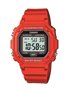 casio unisex f-108whc-4acf classic red resin band watch