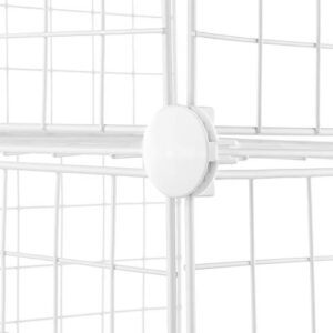 Whitmor Storage Cubes - Stackable Interlocking Wire Shelves - White (Set of 6)