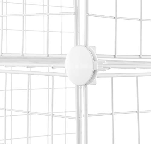 Whitmor Storage Cubes - Stackable Interlocking Wire Shelves - White (Set of 6)