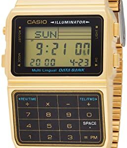 Casio #DBC611G-1D Men's Gold Tone 25 Memory Calculator Databank Watch