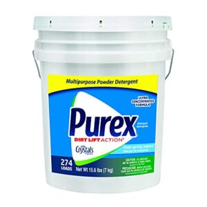 dial 1729436 professional purex fresh spring waters multipurpose powder detergent, 15.6lbs pail, 274 load , white