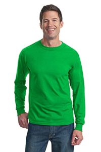 fruit of the loom adult 5 oz. hd cotton™ long-sleeve t-shirt xl kelly