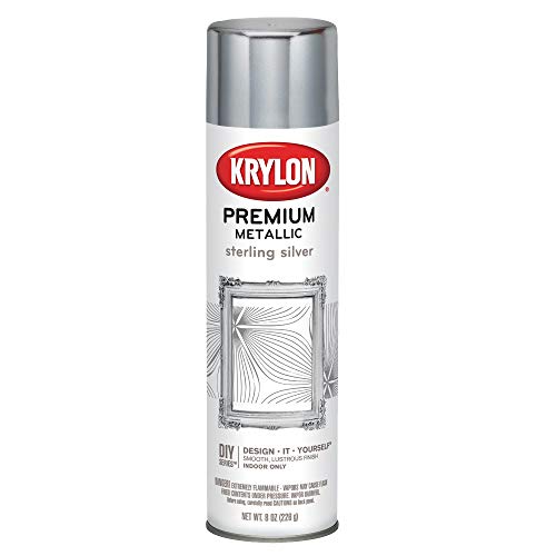 Krylon Premium Metallic Spray Paint Resembles Actual Plating, Sterling Silver, 8 Ounce (Pack of 1)