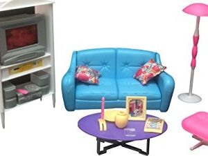 Gloria Dollhouse Furniture - Family Room TV Couch Ottoman Playset