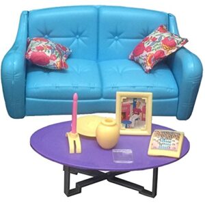 Gloria Dollhouse Furniture - Family Room TV Couch Ottoman Playset