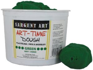 sargent art 3-pound art-time dough, green, non-toxic, very malleable, adaptable, easy storage, reusable.