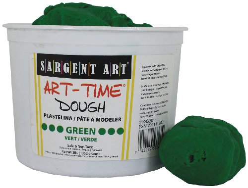 Sargent Art 3-Pound Art-Time Dough, Green, Non-Toxic, Very Malleable, Adaptable, Easy Storage, Reusable.