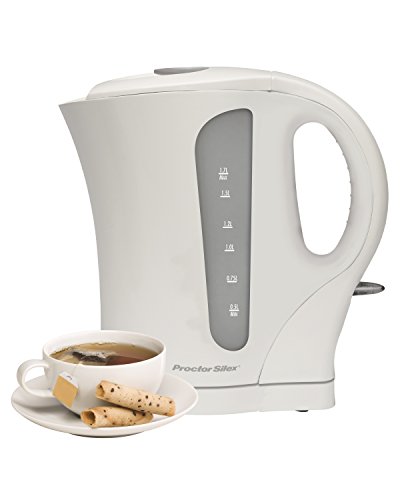 Proctor Silex k4090 Cordless Electric Kettle, 1.7-Liter, White