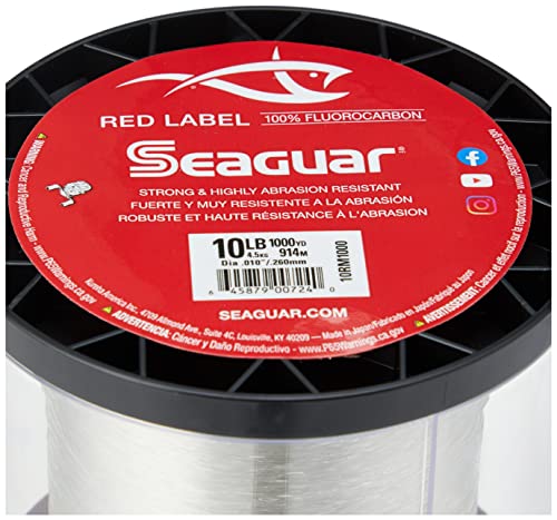 Seaguar Red Label Fluorocarbon 1000-Yards Fishing Line (12-Pounds), Clear