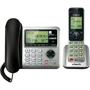 vtech cs6649 expandable corded/cordless phone system with answering system-caller id/call waiting & handset/base speakerphones