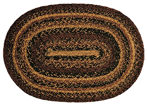 IHF Home Decor | Cappuccino Premium Braided Collection | Primitive, Rustic, Farmhouse Style | Jute/Cotton | 30 Days Risk Free | Accent Rug/Door Mat | 20"x30" Oval