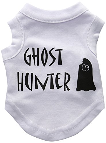 Mirage Pet Products Ghost Hunter Screen Print Shirt White with Black Lettering XS (8)