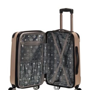 Rockland London Hardside Spinner Wheel Luggage, Champagne, 3-Piece Set (20/24/28)