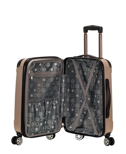 Rockland London Hardside Spinner Wheel Luggage, Champagne, 3-Piece Set (20/24/28)