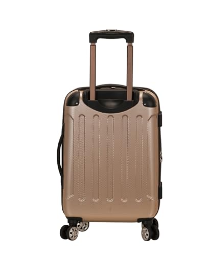 Rockland London Hardside Spinner Wheel Luggage, Champagne, 3-Piece Set (20/24/28)