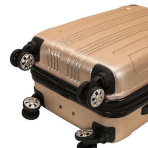 Rockland London Hardside Spinner Wheel Luggage, Champagne, 3-Piece Set (20/24/28)