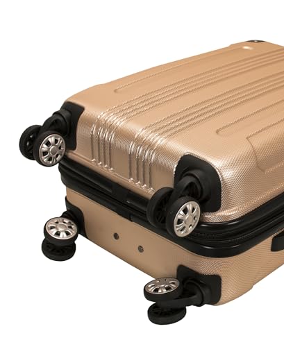 Rockland London Hardside Spinner Wheel Luggage, Champagne, 3-Piece Set (20/24/28)