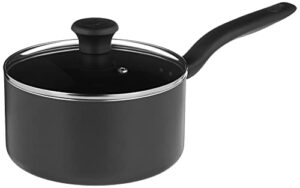 t-fal initiatives nonstick sauce pan with lid 3 quart cookware, pots and pans, dishwasher safe black