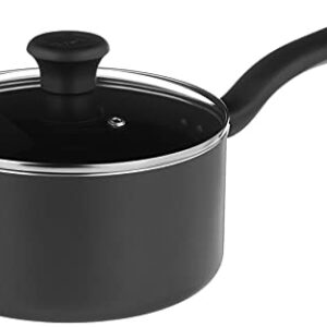 T-fal Initiatives Nonstick Sauce Pan with Lid 3 Quart Cookware, Pots and Pans, Dishwasher Safe Black